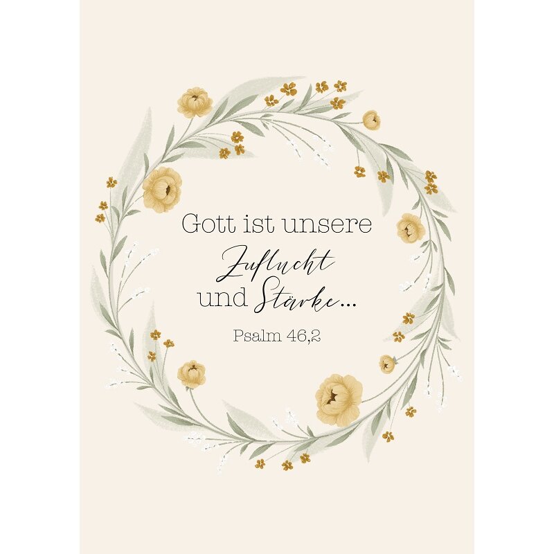 Postkarte - Psalm 46,2 - TS - Blumenkranz, 1,80