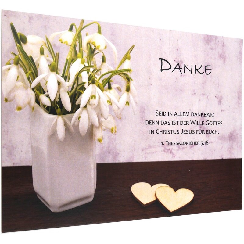 Pk: Danke - mit (Schneeglöckchen und Herzchen), 1,10
